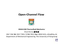Open Channel Flow Pdf Open Channel Flow ENGG Thermofluid Mechanics Chun Ho Liu