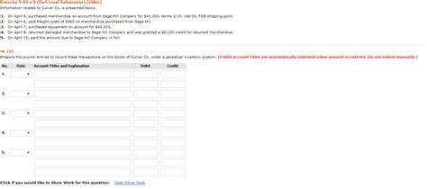 solved exercise 5 02 a b part level submission video