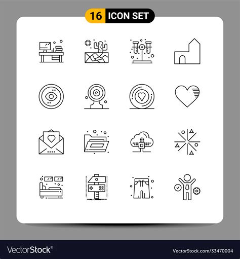 Set 16 Modern Ui Icons Symbols Signs Royalty Free Vector
