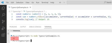 how to use array reduce method in typescript