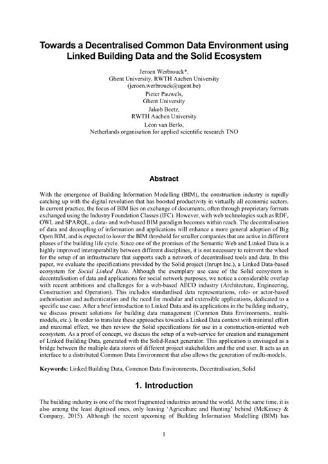 Pdf Towards A Decentralised Common Data Environment Using Linked Building Data And The Solid