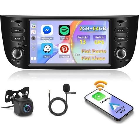 2 64gb Autoradio Android Pour Fiat Punto 2010 2016 Linea 2012 2015 6 2