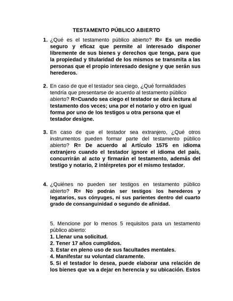 Modelo De Testamento Abierto Ecuadormodelo De Testamento Abierto