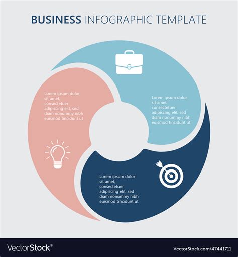 Three Steps Business Infographic Template Vector Image