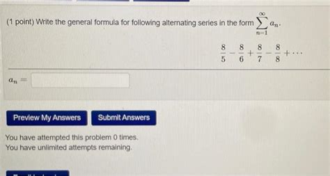 solved 1 point write the general formula for following