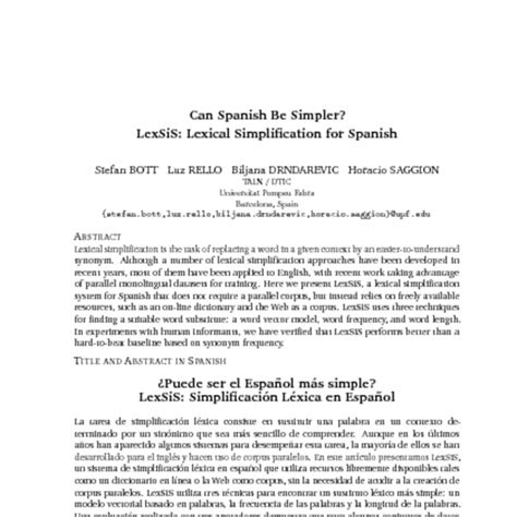 Can Spanish Be Simpler Lexsis Lexical Simplification For Spanish