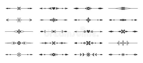 vintage divider set retro line text page separator stock vector