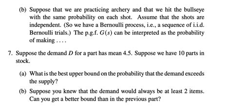 Solved We Said That The Pgf Of A Nonnegative