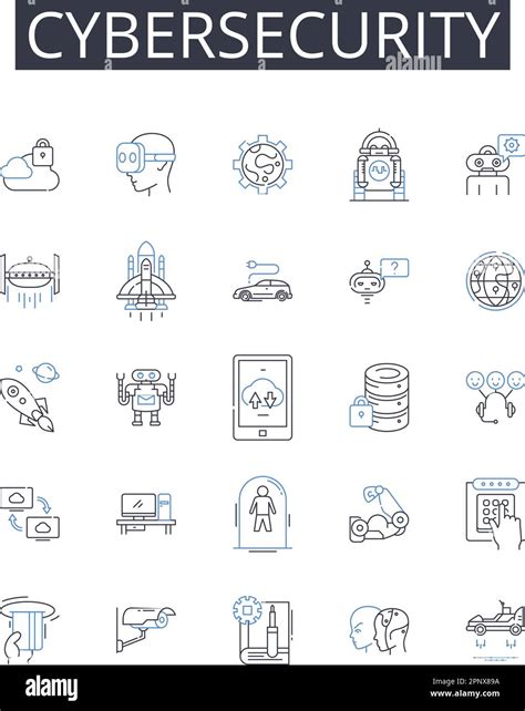 Cybersecurity Line Icons Collection Refurbishment Renovation Redesign Remodeling