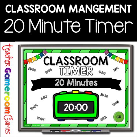 Classroom Timer 20 Minutes Cover Teacher Gameroom