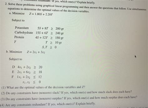 Solved Linear Programming Problem Solve ONLY Part A Show Chegg