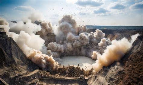 Explosive Work On Open Pit Coal Mine Industry Stock Illustration Illustration Of Industry