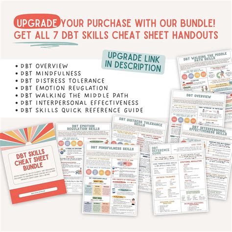 DBT Skills Cheat Sheet Dialectical Behavior Therapy BPD Resources Psychologist Tools