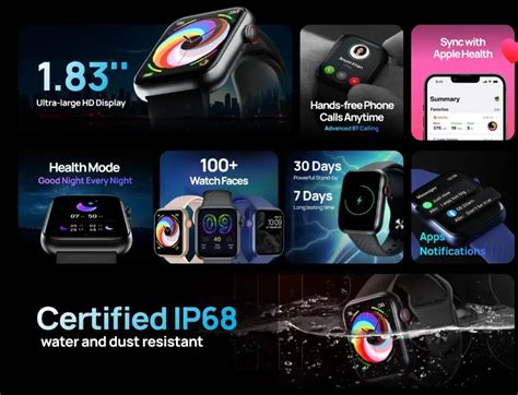 Itel ISW 011 Smart Watch 1 83 Inch IPS IP68 Black