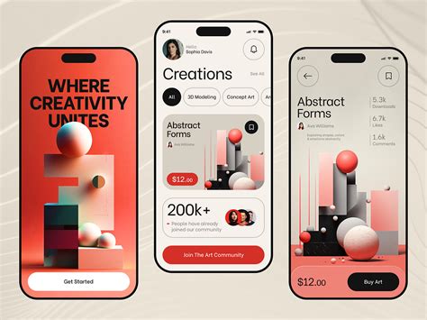 digital art community app design by mqos ui ux for multiqos on dribbble