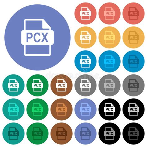 Pcx File Format Round Flat Multi Colored Icons Stock Vector Illustration Of Flat Data 191986252