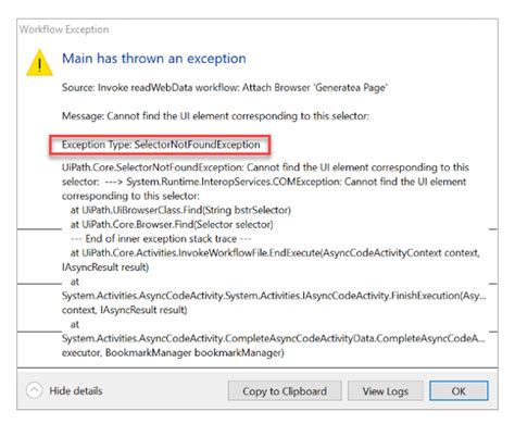 Workflow Exception Windows Help UiPath Community Forum