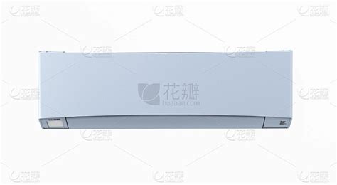 空调在白色墙壁前视图没有阴影3d