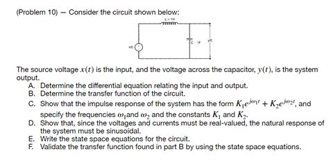 Solved Problem Consider The Circuit Shown Below L Chegg