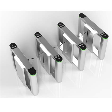 Pedestrian Retractable Half Height Dual Lane Electronic Flap Barrier Gate Turnstile Flap