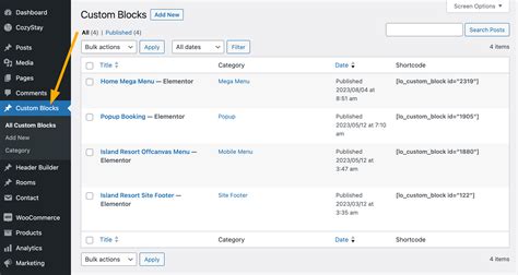 Custom Blocks Cozystay Knowledge Base