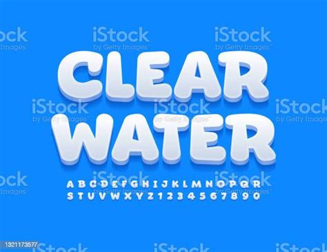 벡터 현대 템플릿 클리어 워터 재미있는 알파벳 문자 및 숫자 세트 컴퓨터 글자에 대한 스톡 벡터 아트 및 기타 이미지 컴퓨터 글자 건강한 식생활 광물질 Istock