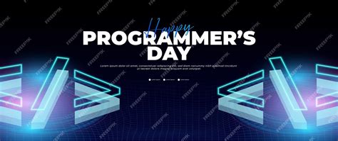 Premium Vector Happy Programmers Day Banner In Modern Style