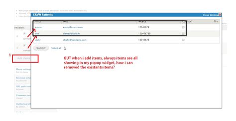 javascript how i can hidden the selected items in my popup widget