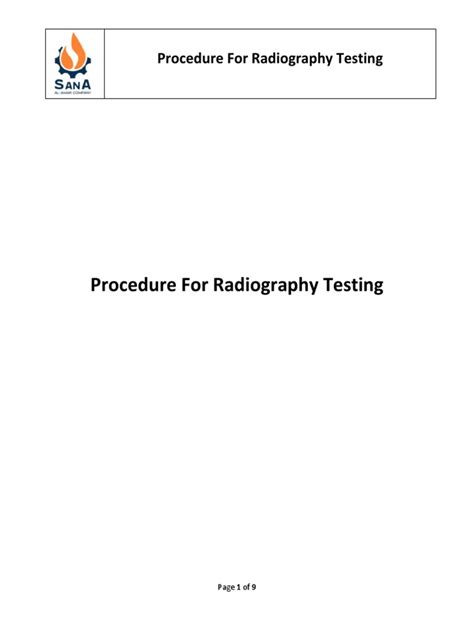 Procedure For Radiography Testing Pdf Nondestructive Testing