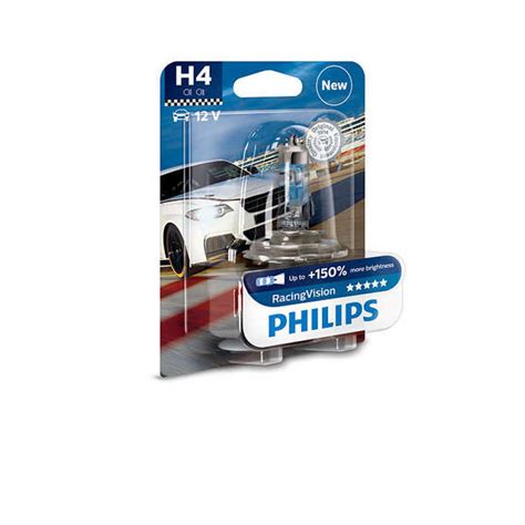 Bec auto PHILIPS H4 RacingVision+150% 12V 60/55W