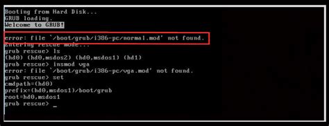 Ubuntu Error Boot Grub I Pc Normal Mod Not Found Resolved