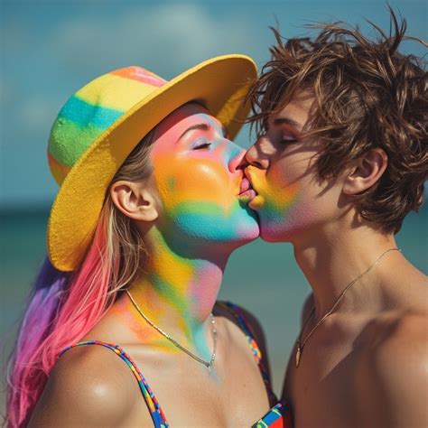 A Kiss Under The Colorful Rainbow Splitshire