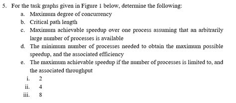 Solved For The Task Graphs Given In Figure 1 Below