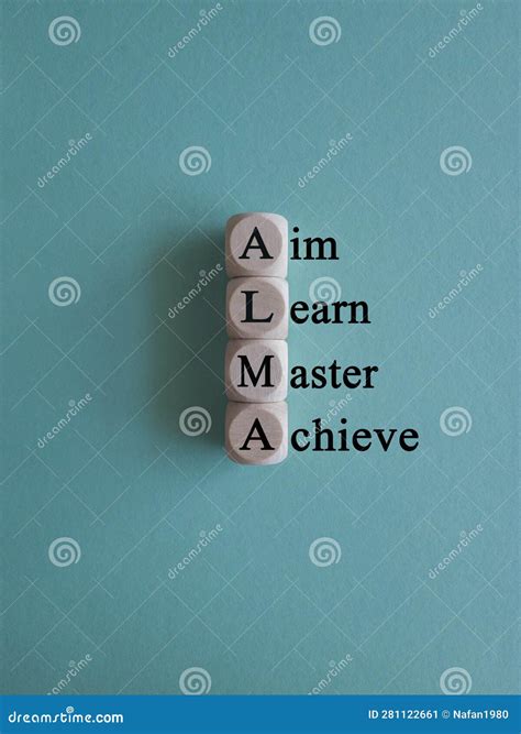 Alma Aim Learn Master Achieve Symbol Concept Words Alma Aim Learn