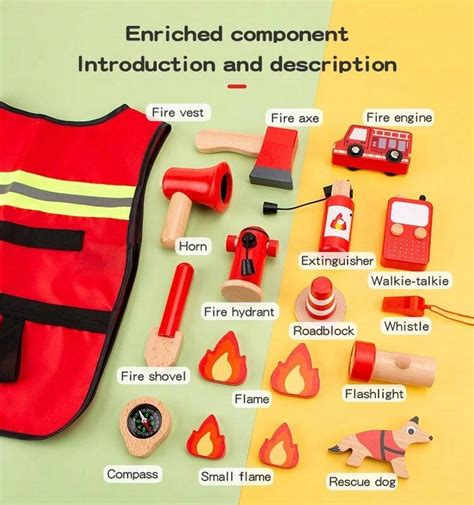 طقم أدوات إطفاء الحريق للعب الأطفال، طفايات الحريق للعب التظاهر الجنسين