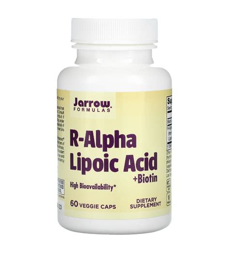 Jarrow formulas, R-альфа-липоевая кислота Best, 100 мг, 60 капсул
