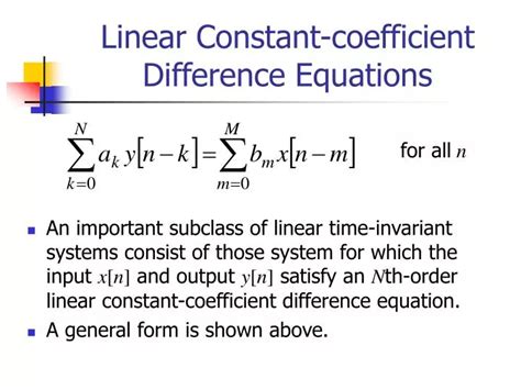 PPT Linear Constant Coefficient Difference Equations PowerPoint Presentation ID