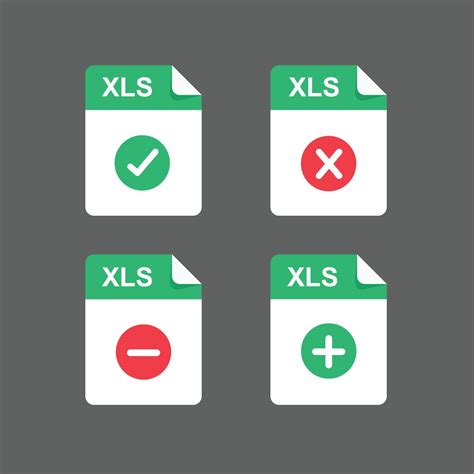 Flat Design With XLS Files Icon Set Symbol Set Vector Design Element