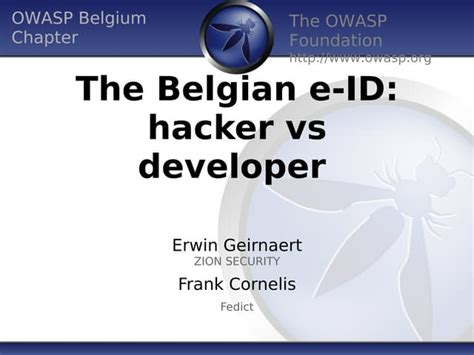 The Belgian E Id Hacker Vs Developer Pdf