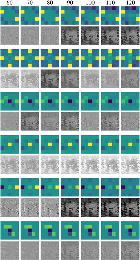 evolution of selected kernels in the first network layer after the