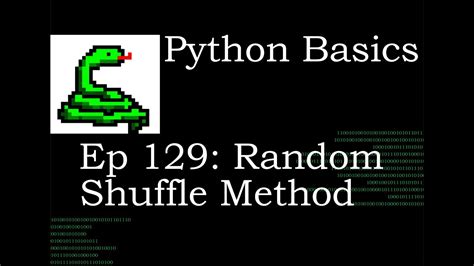 Python Basics Random Shuffle YouTube