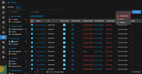 Backup And Restore For Ncm Device Motadata Aiops