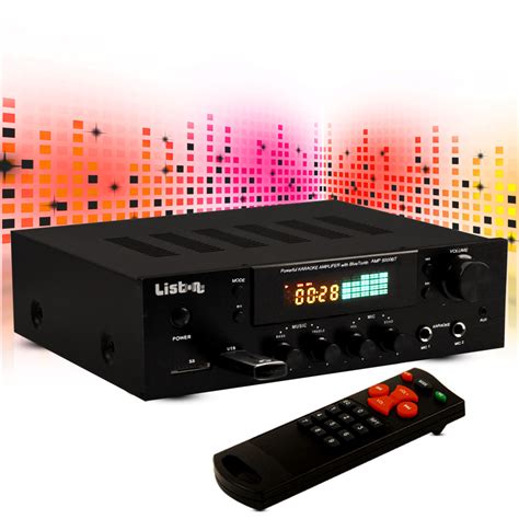 Hifi Event Amplifier Bluetooth MP3 Receiver Karaoke USB SD Liston Big Light 4250923300824 EBay
