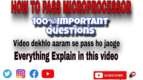 How To Pass Microprocessor 100 Sureshot Question Musa Shahid
