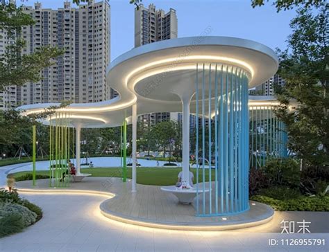 现代户外景观特色廊架su模型下载【id1126955791】 花瓣网