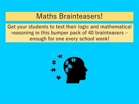 Fun Maths Brainteasers Problem Solving Puzzles Teaching Resources