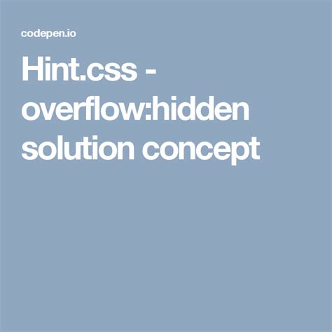 overflow hidden css billoshanghai