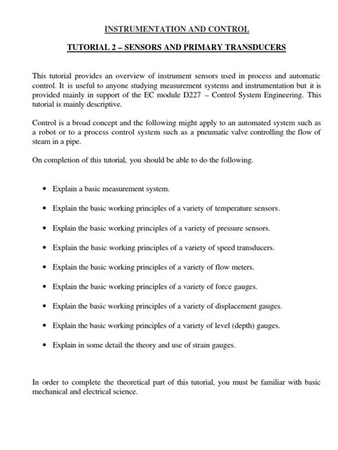 Instrumentation Training Tutorial Part2 Pdf Flow Measurement Thermocouple