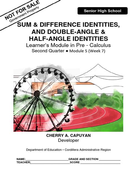 Pre Cal Sum Difference Identities And Double Angle And Half Angle