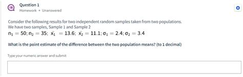 Solved Consider The Following Results For Two Independent Chegg Com